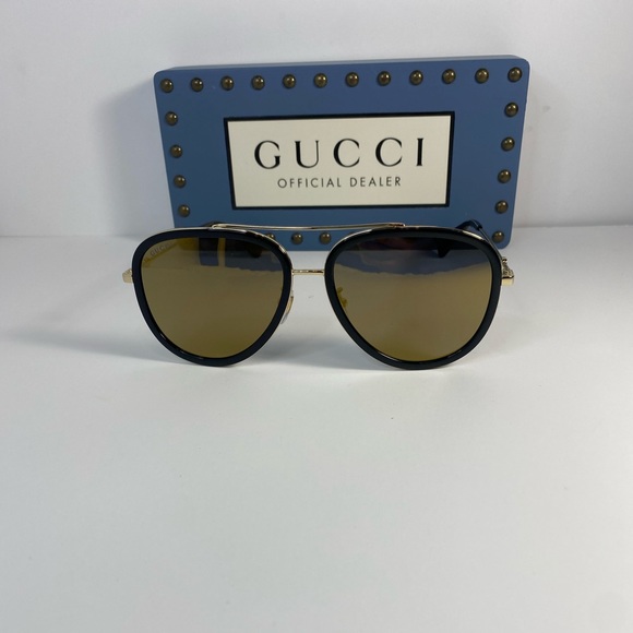 Gucci | Accessories | Gucci Gold Aviator Ladies Sunglassesgg062s 00 57 ...
